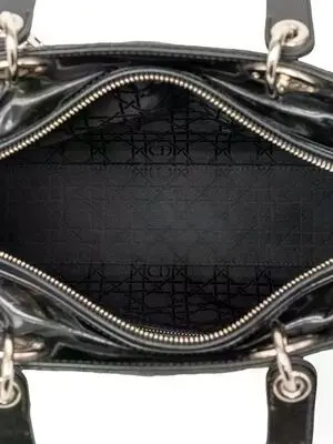 Dior Large Patent Cannage Lady Satchel - Black