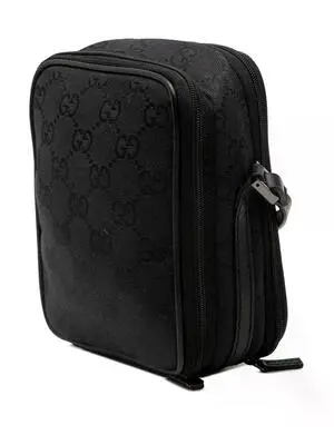 Gucci Gg Canvas Double Zip Accessory Pouch Vanity Bag