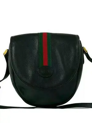 Gucci 20th Century Calfskin Web Crossbody Bag - Black
