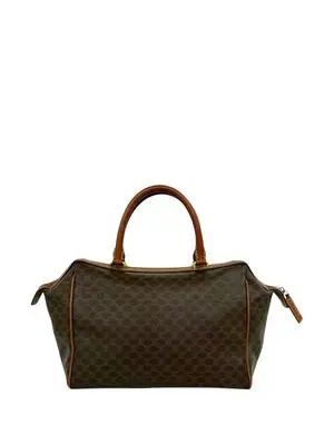 Celine Macadam Coated Canvas Satchel - Brown