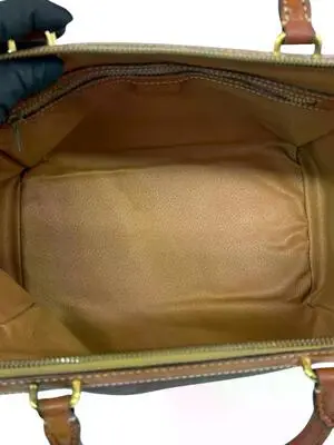 Celine Macadam Coated Canvas Satchel - Brown