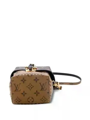 LOUIS VUITTON Studded Reverse Monogram Canvas Camera Box Handbag