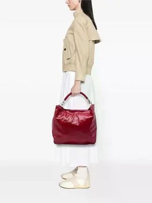Saint Laurent Crinkled Patent Hobo Handbag