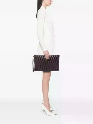 Saint Laurent Chevron Calfskin Cassandre Document Holder Clutch Bag