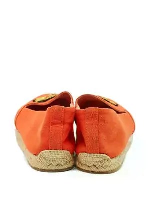 CHRISTIAN LOUBOUTIN Gala Embroidered Crest Espadrilles - Orange