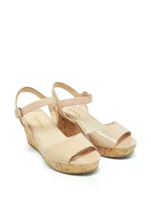 Prada Beige Patent Leather Buckle-fastening Sandals