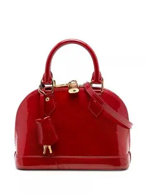 LOUIS VUITTON Monogram Vernis Alma Bb Satchel - Red