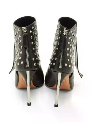 Alexander McQueen Pointed-toe Buckled Ankle Boots