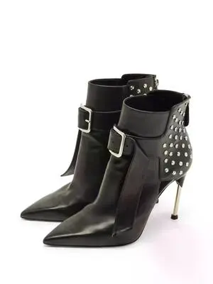 Alexander McQueen Pointed-toe Buckled Ankle Boots