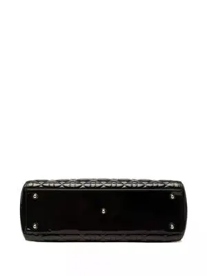 Dior Large Patent Cannage Lady Satchel - Black
