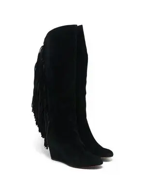 CHRISTIAN LOUBOUTIN Fringe Wedge Boots