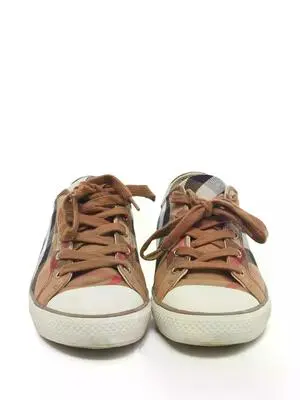 Burberry House Check Canvas And Leather Trim Sneakers