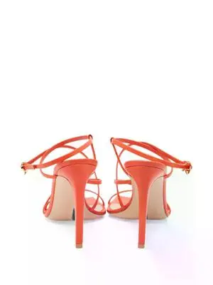 GIANVITO ROSSI Leather Square Toe Stiletto Heel Sandals