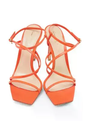 GIANVITO ROSSI Leather Square Toe Stiletto Heel Sandals