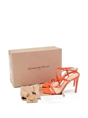 GIANVITO ROSSI Leather Square Toe Stiletto Heel Sandals