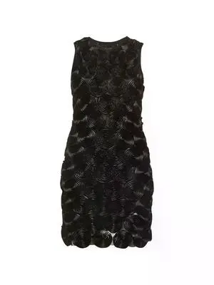 Burberry Sleeveless Rose Detail Mini Dress