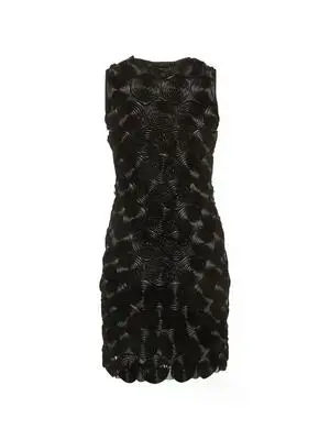 Burberry Sleeveless Rose Detail Mini Dress
