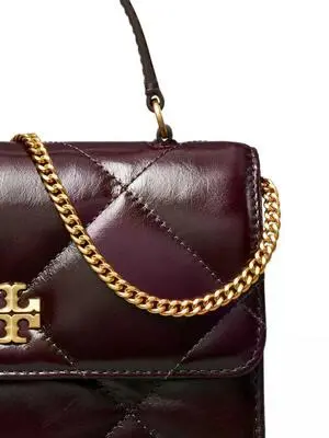 Tory Burch Mini Kira Diamond Quilt Distressed Top-handle Crossbody - Red