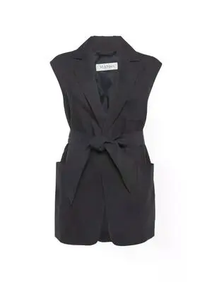 Max Mara Belted Sleeveless Jacket