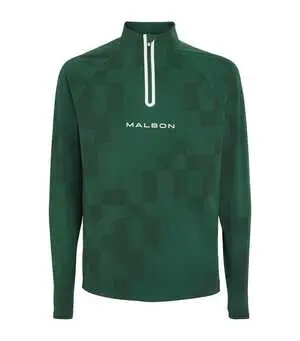 MALBON Performance Mesh Quarter-zip Mid-layer - Green