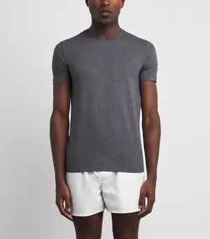 Falke Stretch-cotton Daily Comfort T-shirts - Grey