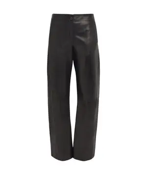 Khaite Mita Leather Trousers - Black