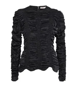 Khaite Silk Charmeuse Rory Blouse - Black