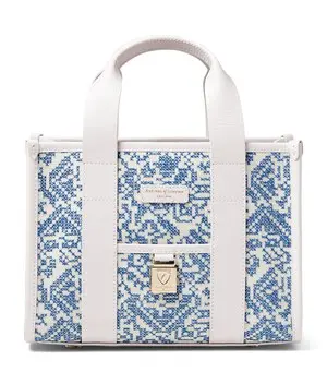 ASPINAL OF LONDON Canvas Raffia Henley Tote Bag