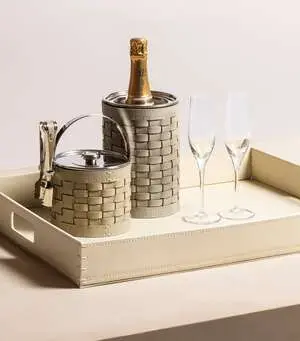RIVIERE Woven Leather Barcelona Ice Bucket