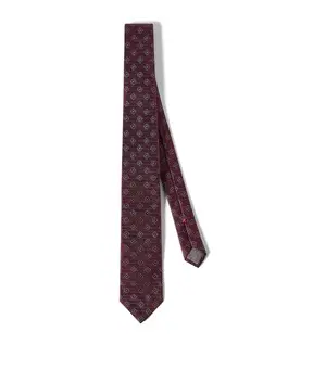 Brunello Cucinelli Silk Geometric Tie - Red