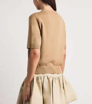 GANNI Merino Flower Appliqué Sweater