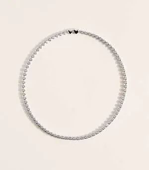 ASTRID & MIYU Sterling Heart Tennis Necklace - Silver