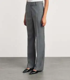 GANNI Wool-blend Straight Trousers