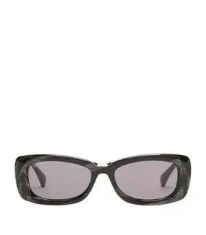 Max Mara Acetate Rectangular Sunglasses - Black
