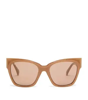 Max Mara Acetate Butterfly Sunglasses - Beige