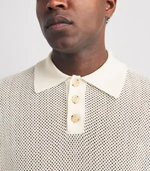 Commas Open-weave Polo Shirt