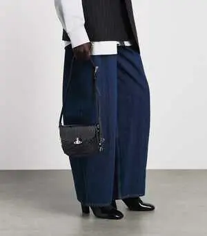 VIVIENNE WESTWOOD Hunter Croc-embossed Leather Cross-body Bag