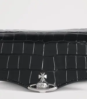 VIVIENNE WESTWOOD Hunter Croc-embossed Leather Cross-body Bag