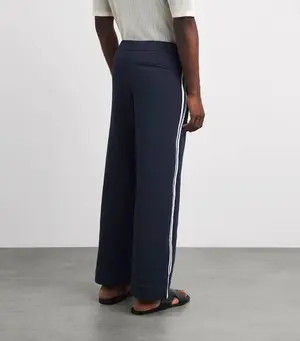 Commas Crochet Stripe Sweatpants - Navy