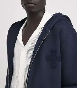 Commas Cotton Floral Bouclé Hoodie
