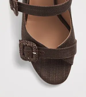 MALONE SOULIERS Raffia Kimmy Heeled Mules 45