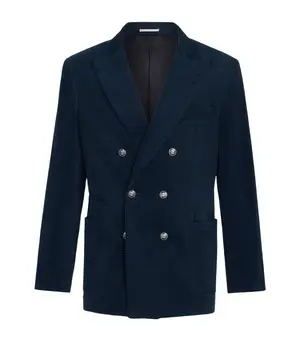Brunello Cucinelli Sea Island Cotton One-and-a-half-breasted Blazer - Blue