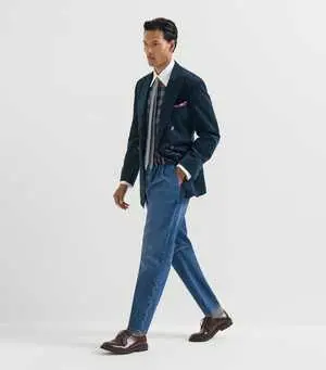 Brunello Cucinelli Sea Island Cotton One-and-a-half-breasted Blazer - Blue