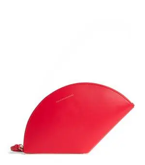 Carolina Herrera Leather Consuelo Clutch Bag - Red