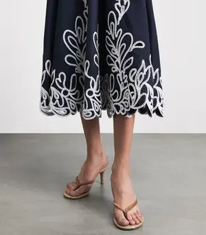 Cinq À Sept Cotton Poplin Paisley Bloom Midi Dress