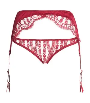 COCO DE MER Renata Lace Suspenders - Red