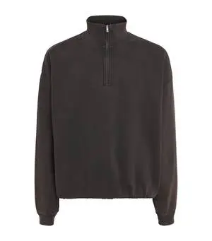 REPRESENT Cotton Initial Quarter-zip Sweatshirt - Brown