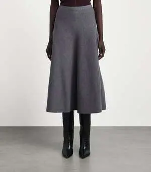 Brandon Maxwell Virgin Wool Miller Midi Skirt