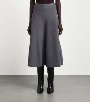 Brandon Maxwell Virgin Wool Miller Midi Skirt