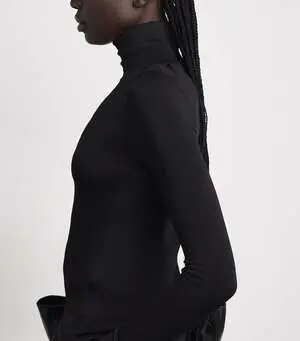 Brandon Maxwell Knitted Funnel-neck Long-sleeve Top